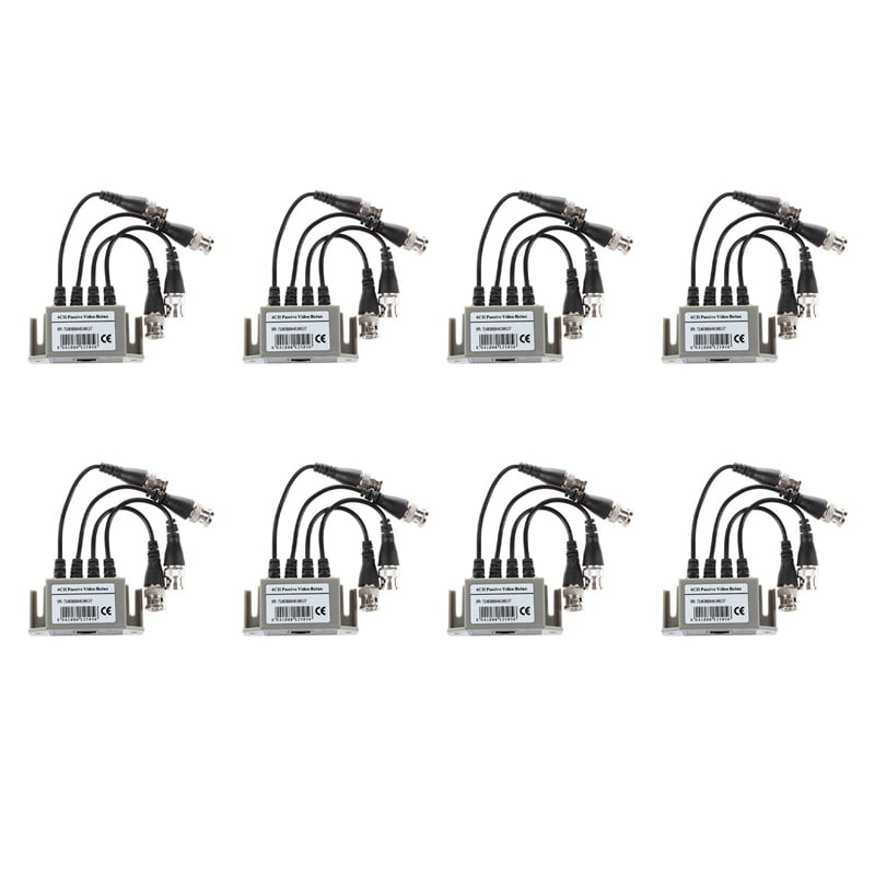 8X Transceptor CCTV 4CH Balun Pasivo Video UTP BNC Conector Rj45 ...