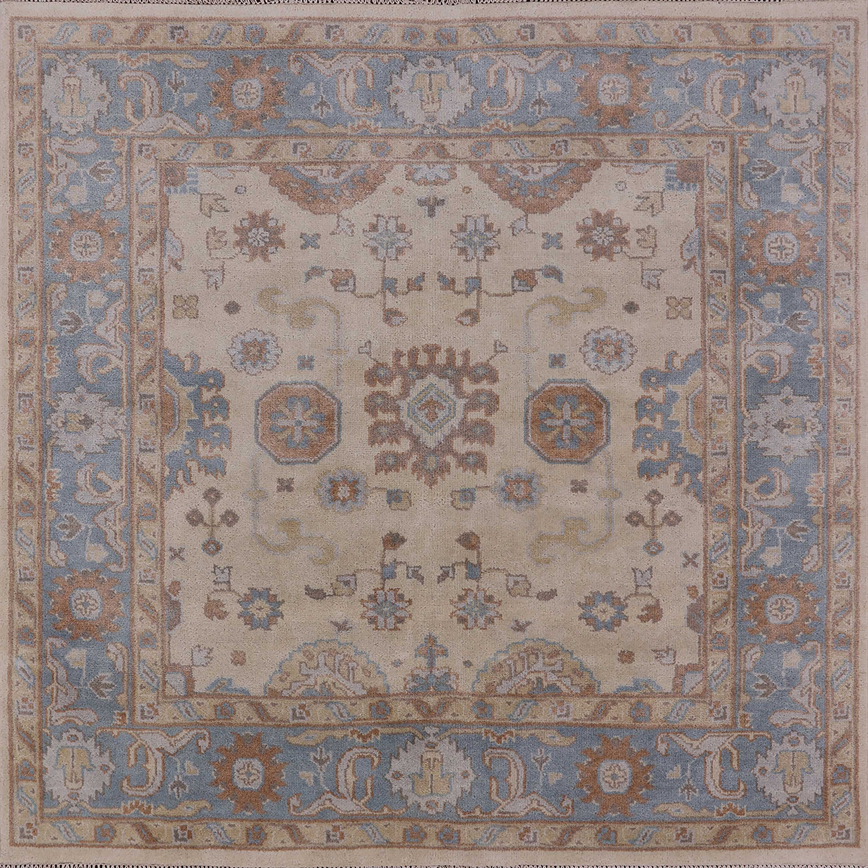 Ahgly Company Indoor Square Mid-Century Modern Rose Purple Oriental ...