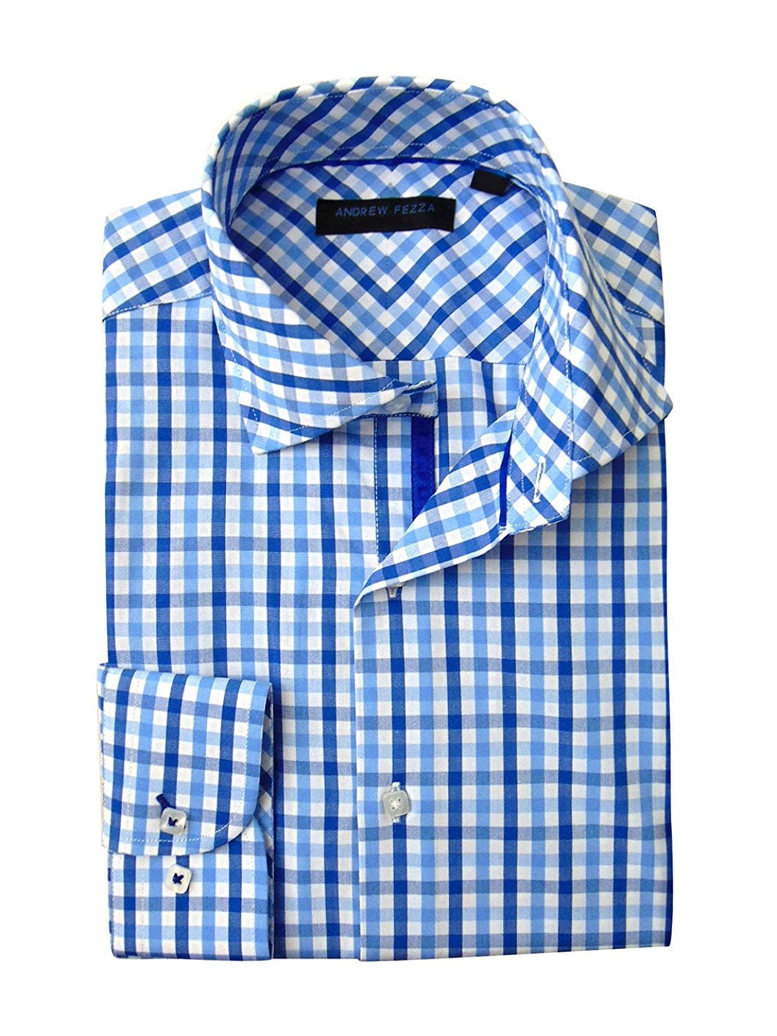 Andrew Fezza Men's 70068 Slim Fit Comfort Flex Collar Dress Shirt - 15 ...