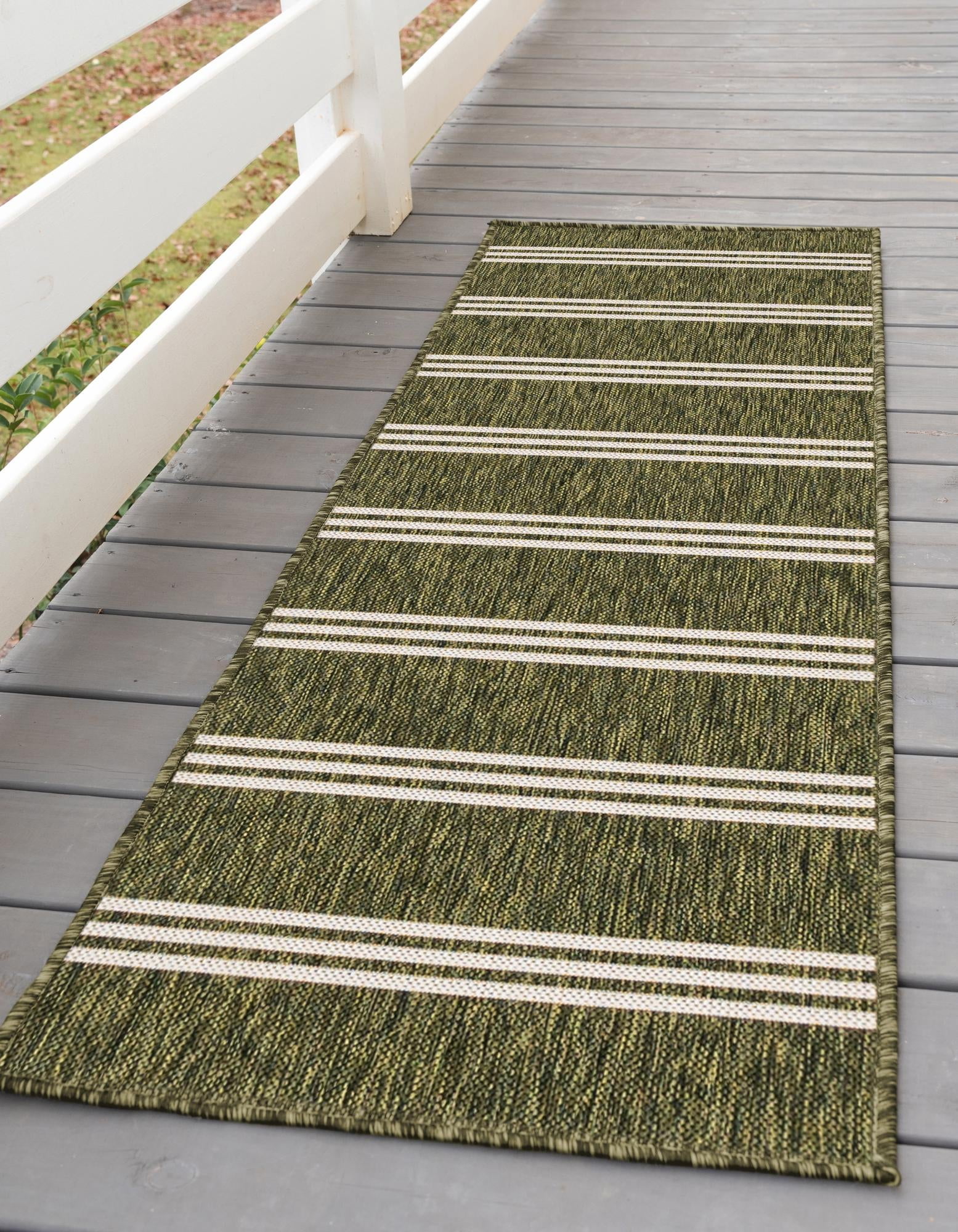 Rugs.com Jill Zarin Outdoor Collection Rug – 2' x 6' Runner Green ...