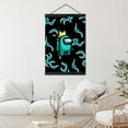 Among Us Poster Wall Hanging Scroll Wooden Frame Poster Canvas Wall Art ...