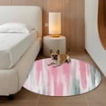 4ft Round Rug Pink Gray Area Rugs for Living Room Bedroom Washable Non ...