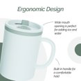 Copco Iconic Desk Mug 16 oz-White and Gray, Double wall insulated ...