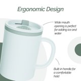 Copco Iconic Desk Mug 16 oz-White and Gray, Double wall insulated ...