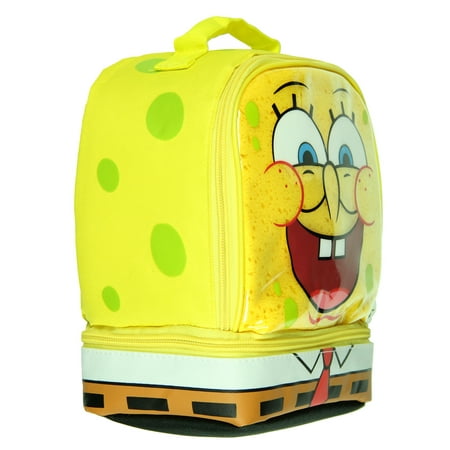 Spongebob Squarepants Dual Compartment Lunch Tote Box Bag - Walmart.com ...