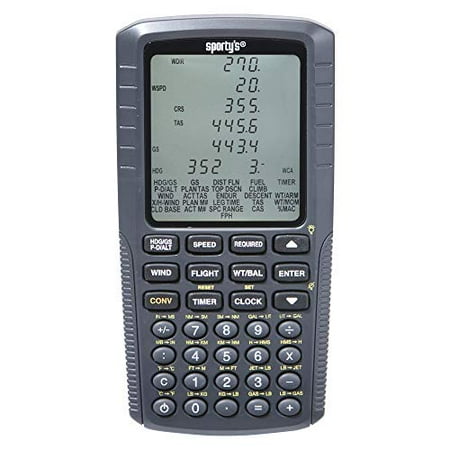 Sportys Electronic E6B Flight Computer for Pilots - Approved for Use on ...