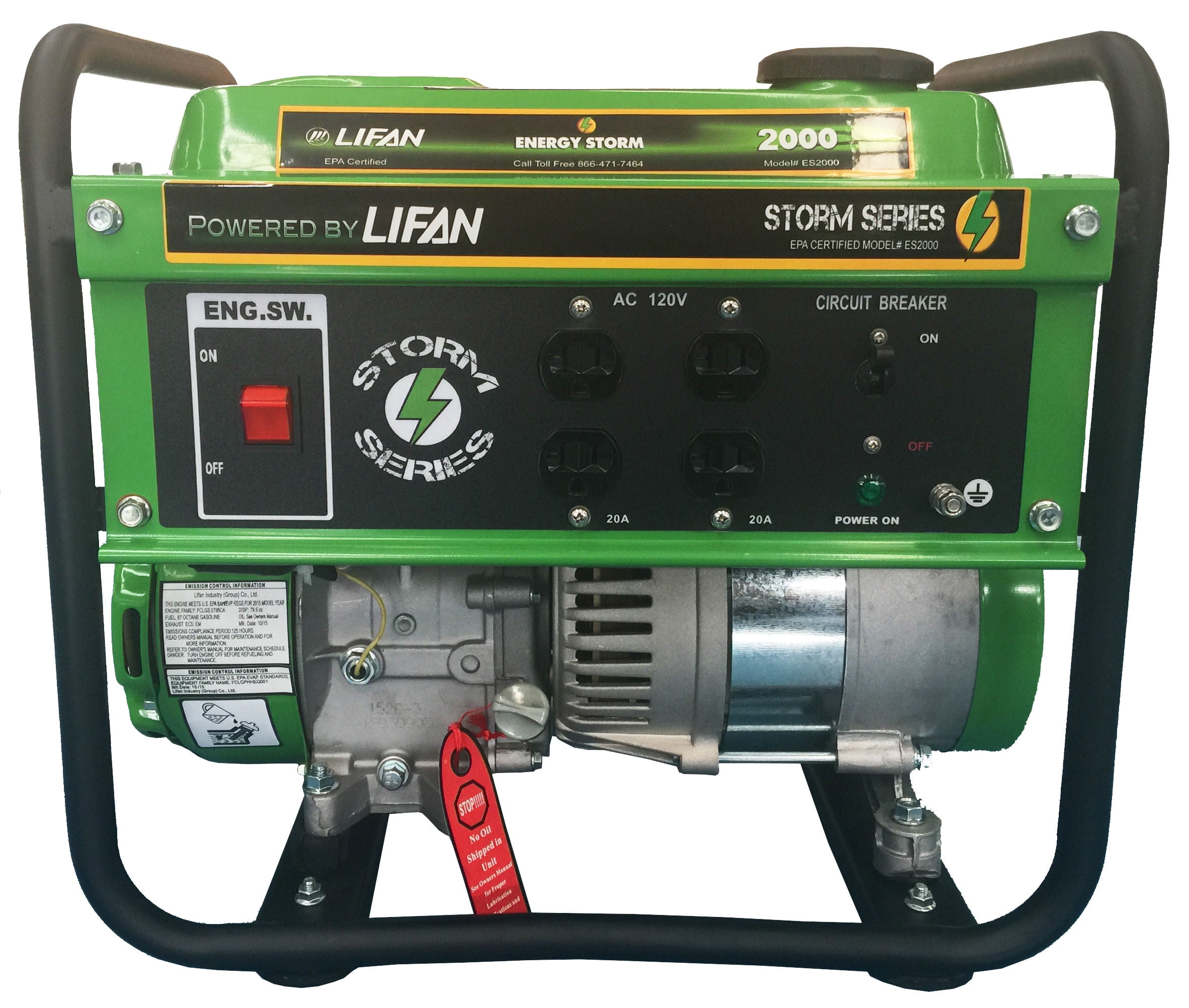 Lifan Energy Storm 2000-CA (California Sales Compliant), 1600Watt 79cc ...