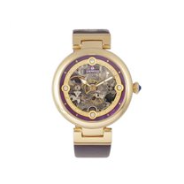 Adelaide Automatic Skeleton Leather-Band Watch - Purple - Walmart.com