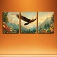 3pcs Eagle Soaring Over Mountains Canvas Wall Art Set - Triple Panel ...