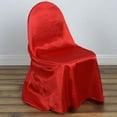 eFavormart Red Satin Chair Covers, Wedding Banquet Folding Chairs, Self ...