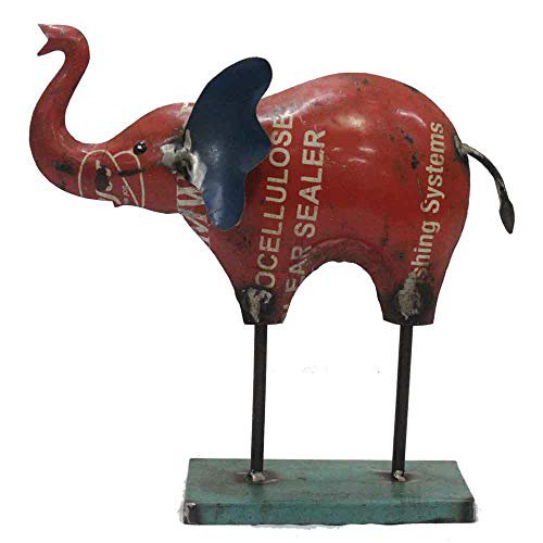 3.5" x 12" x 12" Red/Green/Bronze Reclaimed Iron - Elephant - Walmart ...
