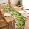 Birch Tree Table Runner, Spring Summer Art Forest Yellow Green Leaf ...