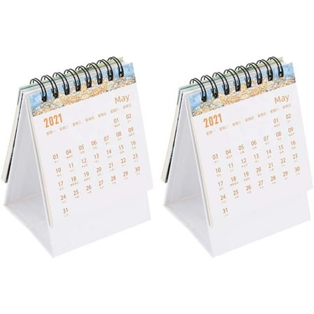 HTCM 2021 Small Flip Standing Desk Calendar Mini 2021 Table Calendars ...
