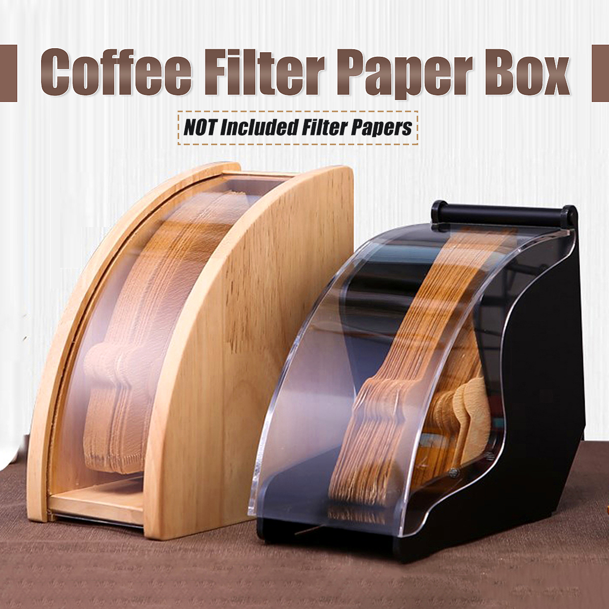 100 Sheets Filter Paper Box Holder Coffee Tapered Filtering Paper ...