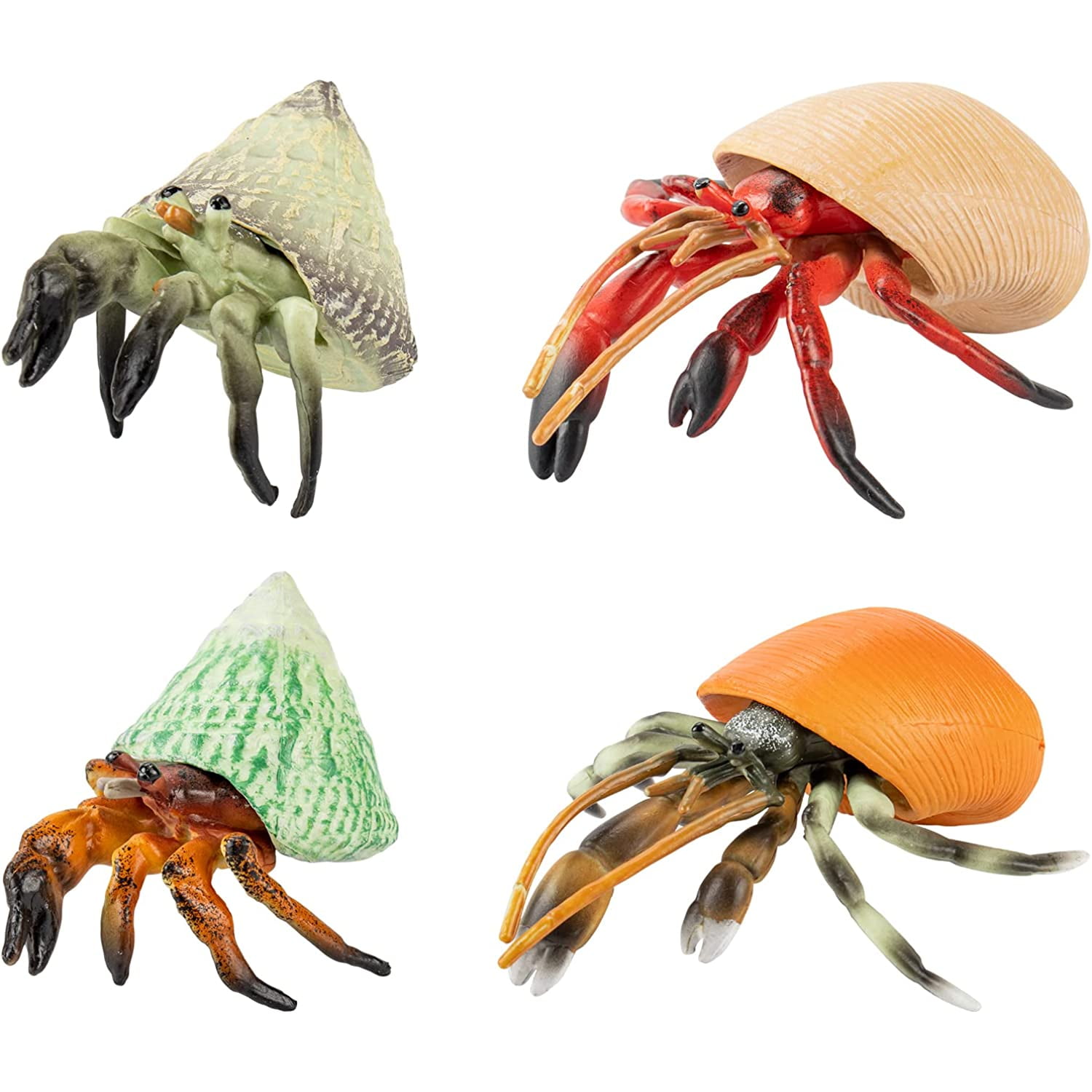 Holzlrgus 4 Pcs Hermit Crab Figurines Realistic Sea Creature Model ...