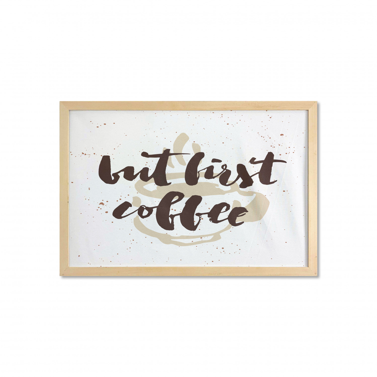 But First Coffee Wall Art with Frame, Hand Written Saying and Grunge ...