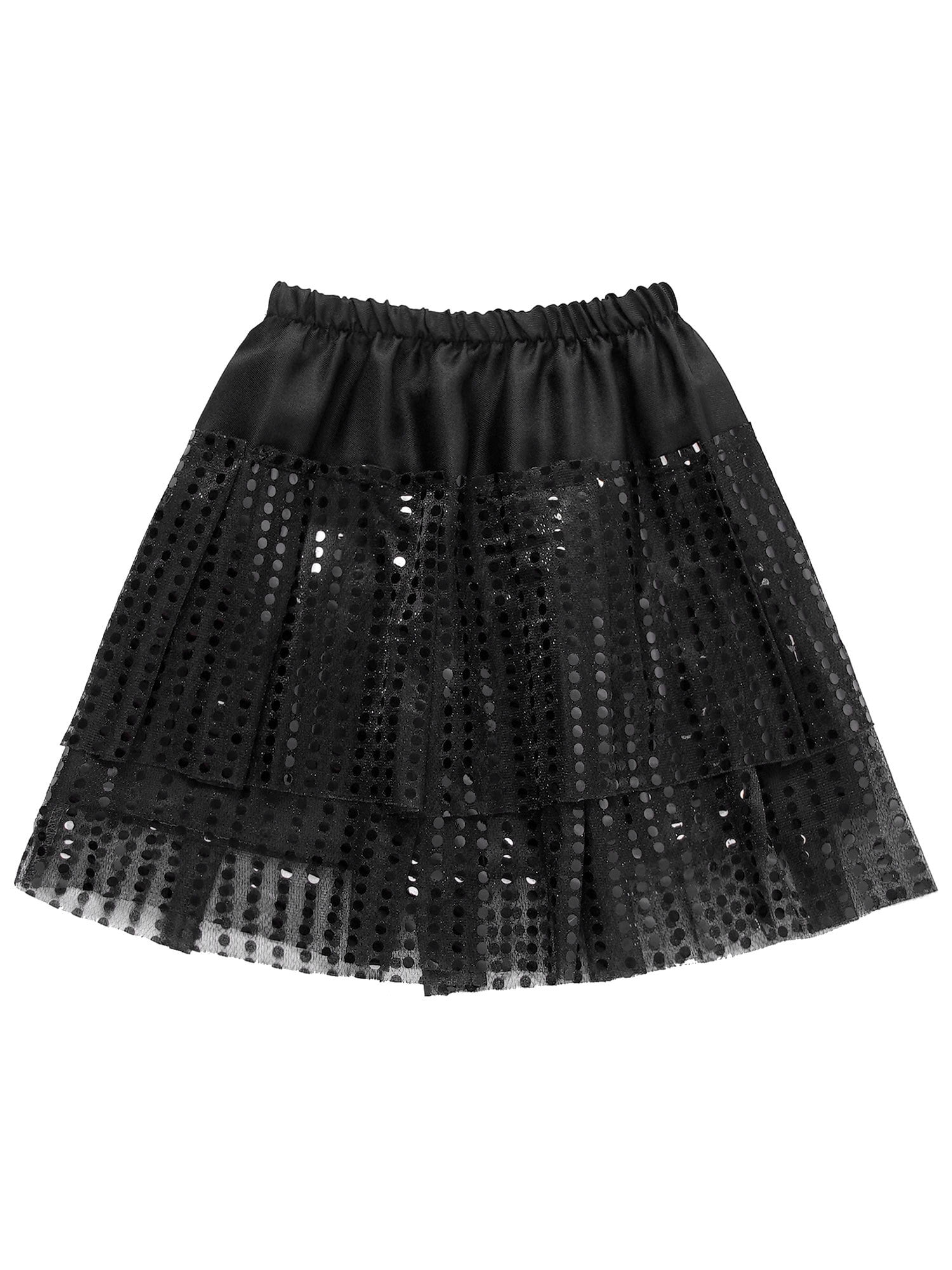iEFiEL Kids Girls Shiny Sequins Jazz Latin Tango Costume Skirt Sparkly ...