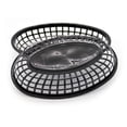 Black Plastic Food Baskets 12 Pack with 100 Checkered Deli Liners for ...