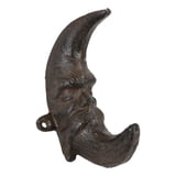 Pack Of 2 Rustic Cast Iron Rust Antiqued Celestial Half Crescent Moon ...