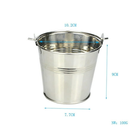 Stainless Steel Mini Snack Barrel Icing Bucket French Fries Tin Pails ...
