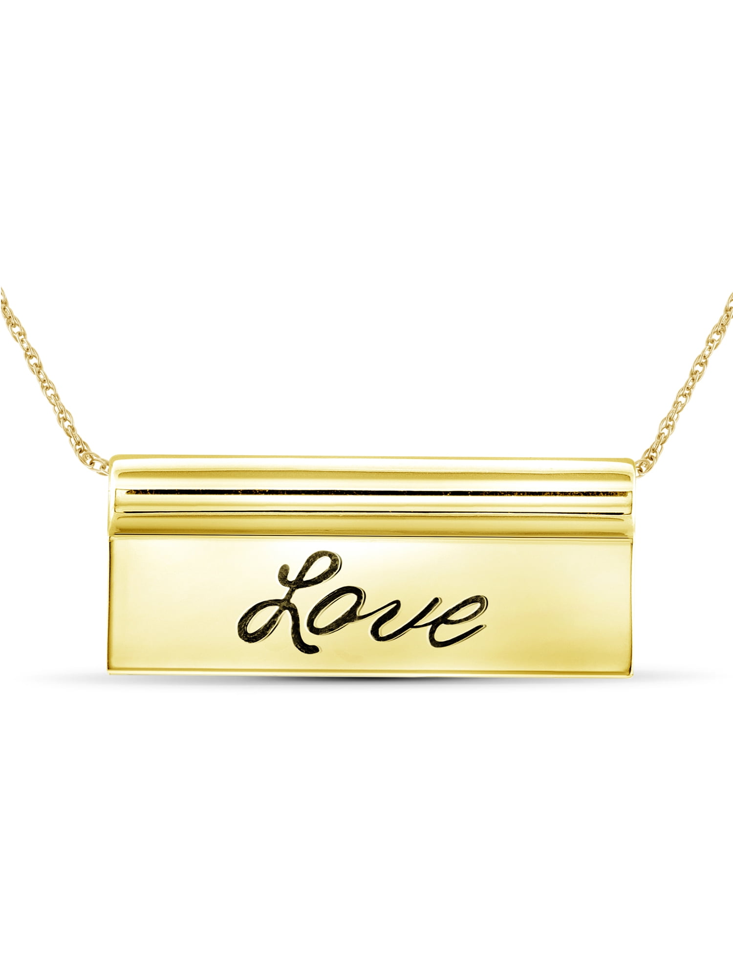 Gold over Silver Love Name Plate Necklace - Walmart.com