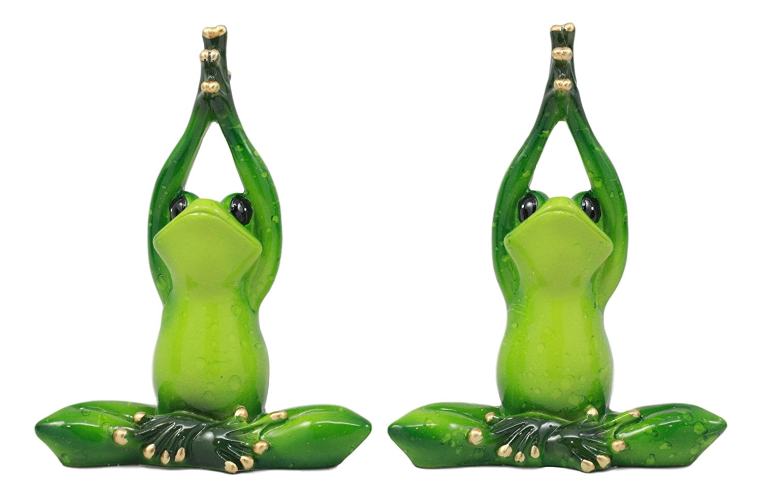 Ebros Meditating Twin Yoga Frogs In Lotus Pose Statue Set of 2 Buddha ...