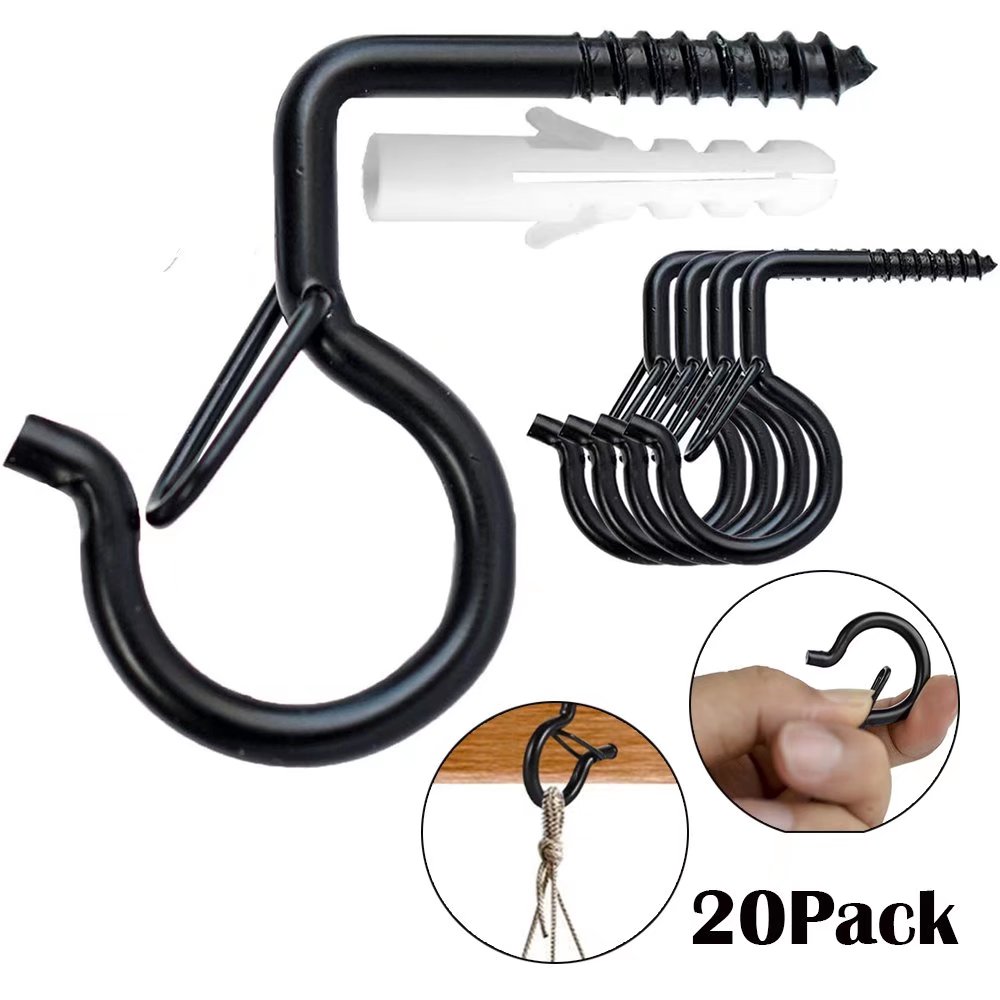 20Pack Hooks for Outdoor String Lights Safety Screw Hook Home Lights ...