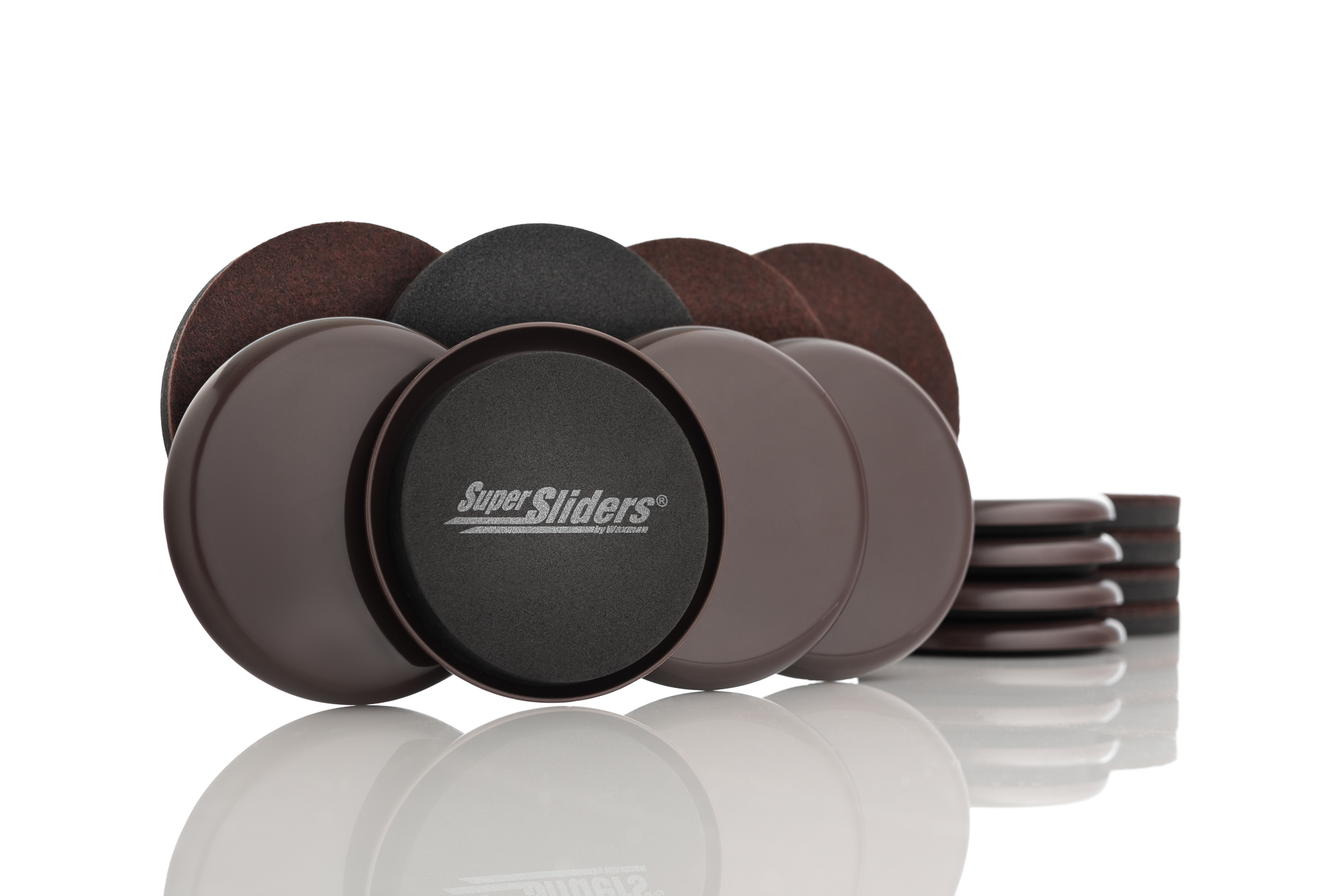 Super Sliders 3 1/2" Multi-Surface Sliders, Brown (16 Pk) - Walmart.com