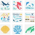 9Pcs Sea Ocean Creatures Template Reusable Stencils 5.9x5.9inch for ...