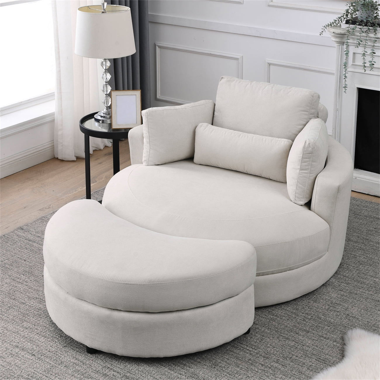 51" Accent Swivel Chair, Accent Barrel Sofa Lounge Club Big Round Chair ...