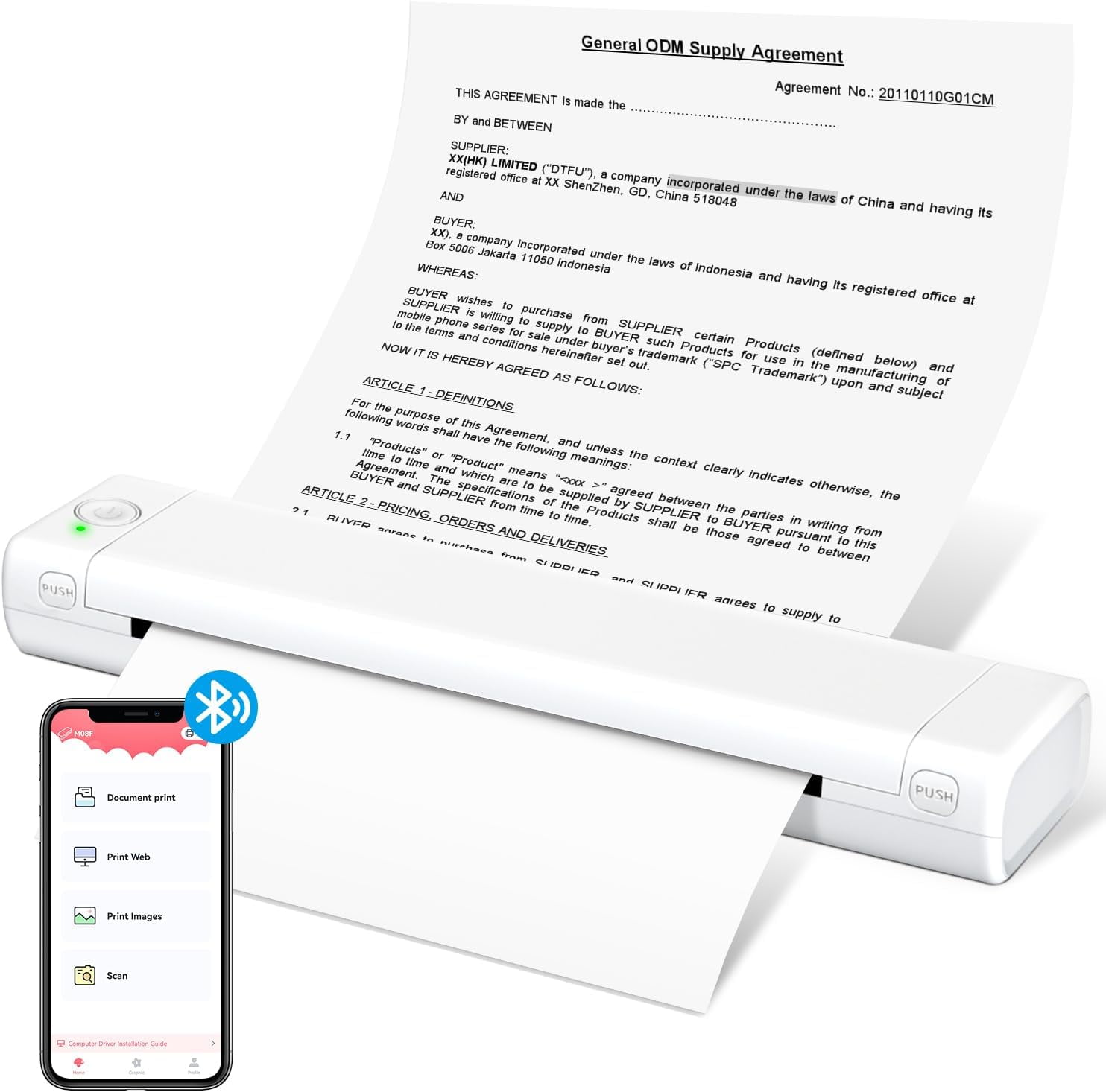 Phomemo M08F Portable Wireless Letter Printer for Travel, Bluetooth ...