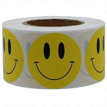EAYY 1 inch Smiley Face Stickers Roll Happy Face Stickers Circle Dots ...