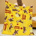 Curious George Flannel Blanket Ultra-Soft Plush 280GSM All-Season Cozy ...