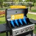 Fehomix 4-Burner Propane Gas Grill with Storage Cabinet & Side Shelves ...