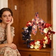 15'' Patriotic Red with LED Light, White, and Blue Wreath, Artificial ...