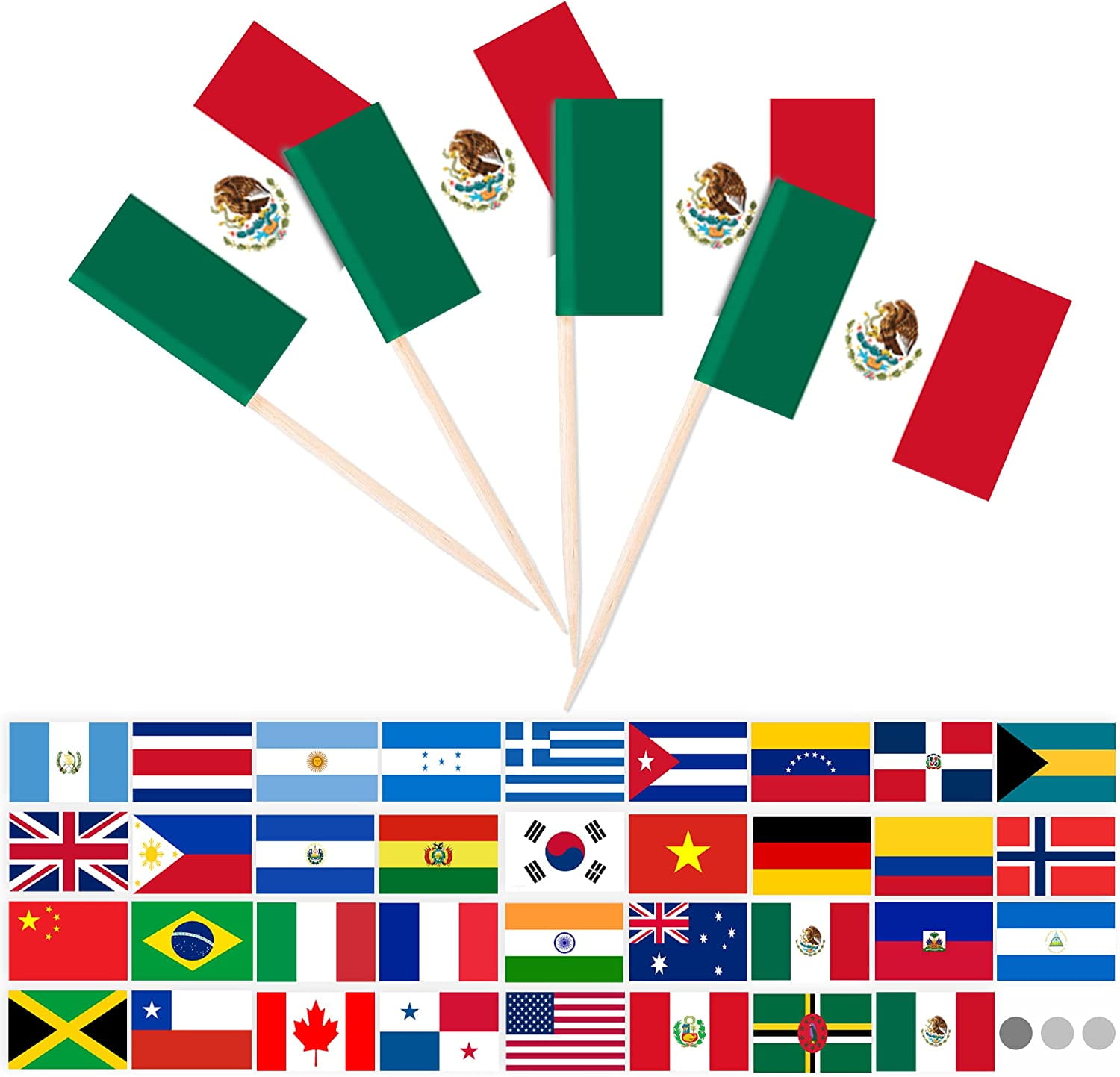 100 Pcs Mexico Toothpick Flags,Cupcake Toppers Mexico Flag, Food ...