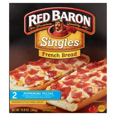 Red Baron Singles French Bread Pepperoni Pizza - 2 CT - Walmart.com