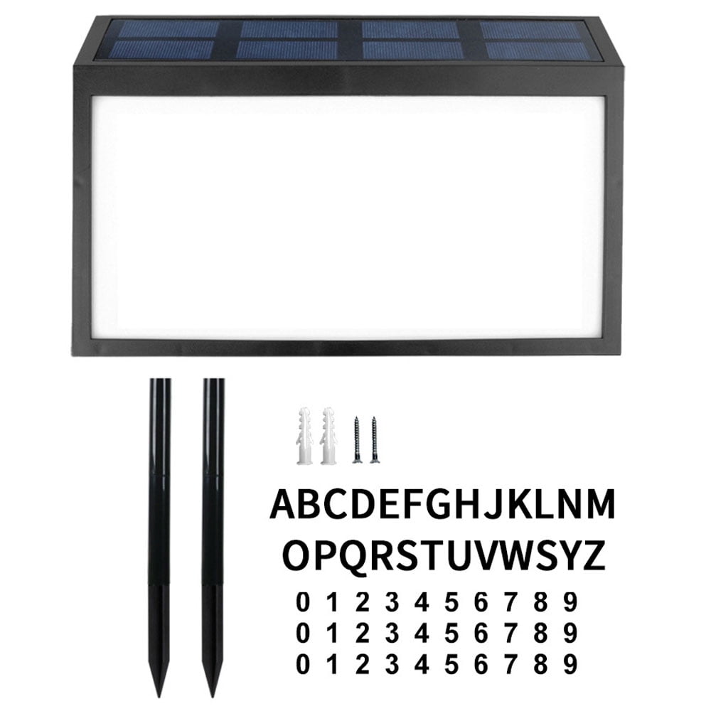 House Number for Outside, Solar Address Sign for Yard with Stakes ...