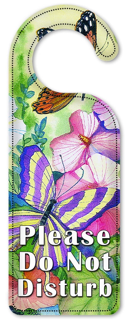 Do Not Disturb Door Knob Hanger Sign - Garden Butterflies - Walmart.com