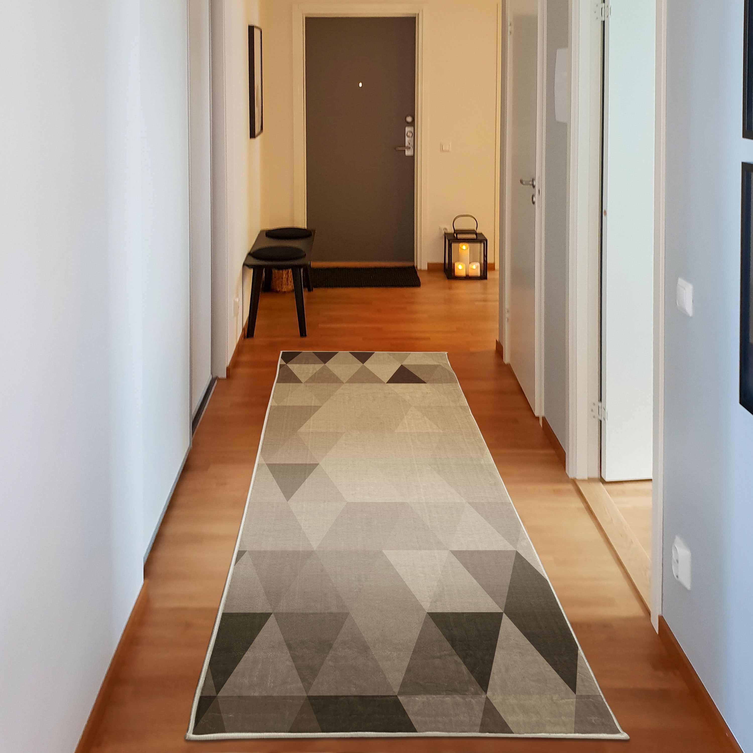Geometric Decorative Rug, Triangle Mosaic Shapes Patterns with Abstract ...