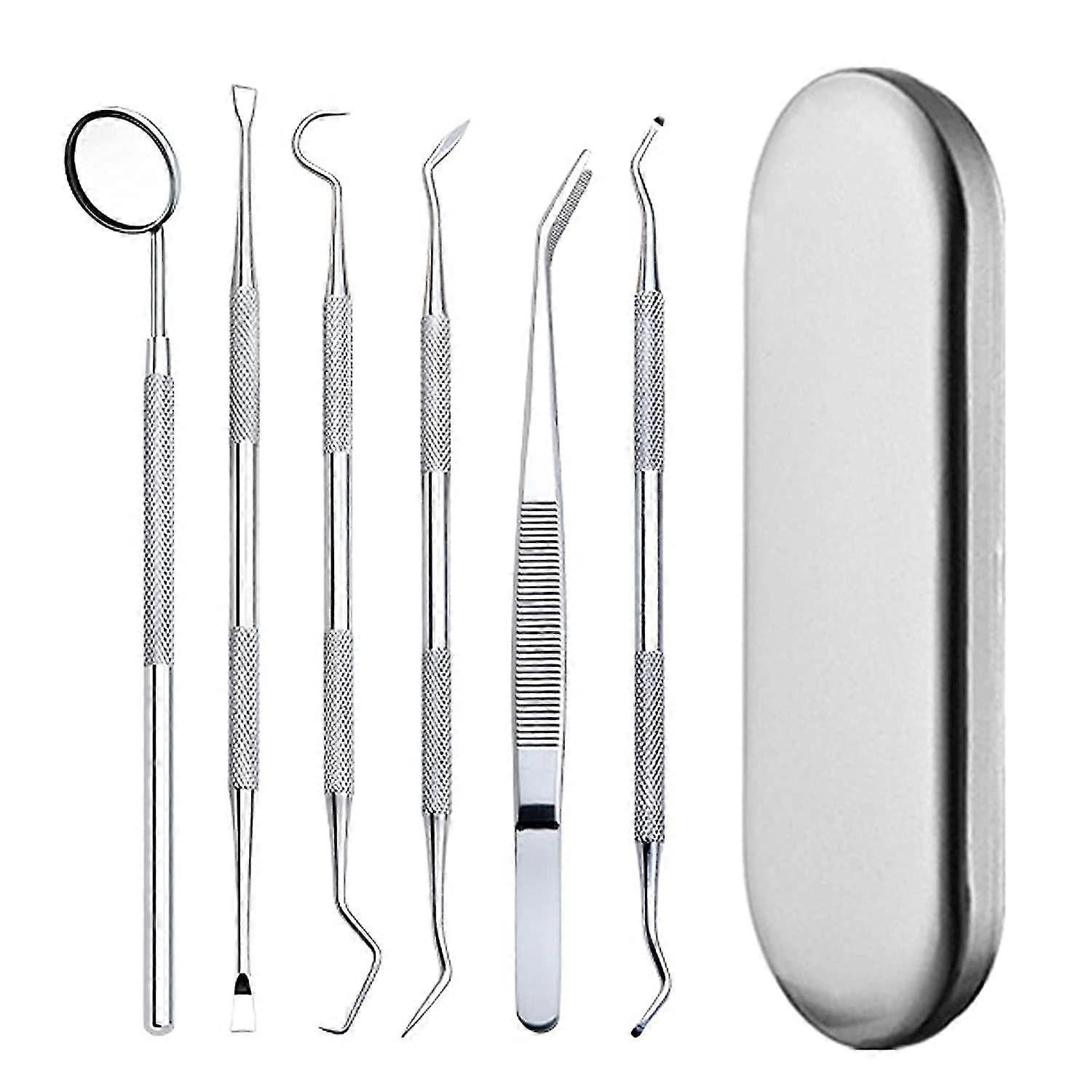 6 In 1 Dental Tools - Teeth Tartar Plaque Scraper Remover Set ...
