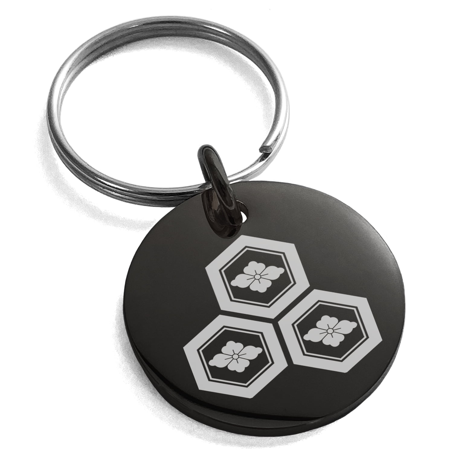 Stainless Steel Asai Samurai Crest Engraved Small Medallion Circle ...