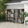 Pawhut Catio Playground Outdoor Cat Enclosure Wooden W Roof Coffee