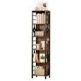 Dextrus 5-Tier Industrial Bookshelf, Tall Narrow Bookcase with Metal ...