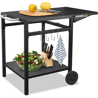 Royal Gourmet PC3401B Double Shelf Movable Dining Cart Work Table ...
