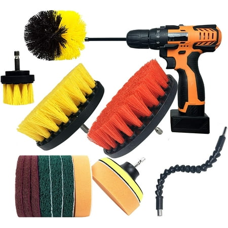 Drill Brush Attachments Set, Scrub Sponge, Scouring Pads Power Scrubber ...