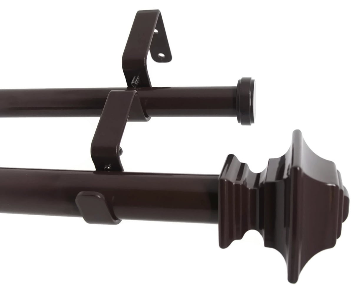 Urbanest Blackout Double Drapery Curtain Window Rod Set, Adjustable 84 ...