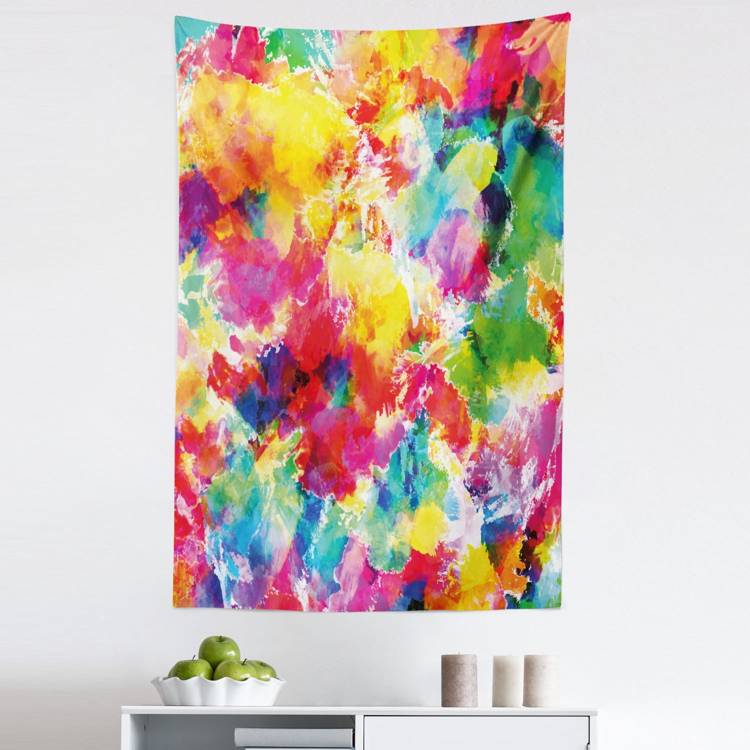 Pastel Tapestry, Oil Painting Style Abstract Watercolors Brushstrokes ...