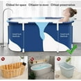 CAPRI MARATEA Large Portable Bathtub, Milk/Blue, Eco-Friendly PVC, 49 ...