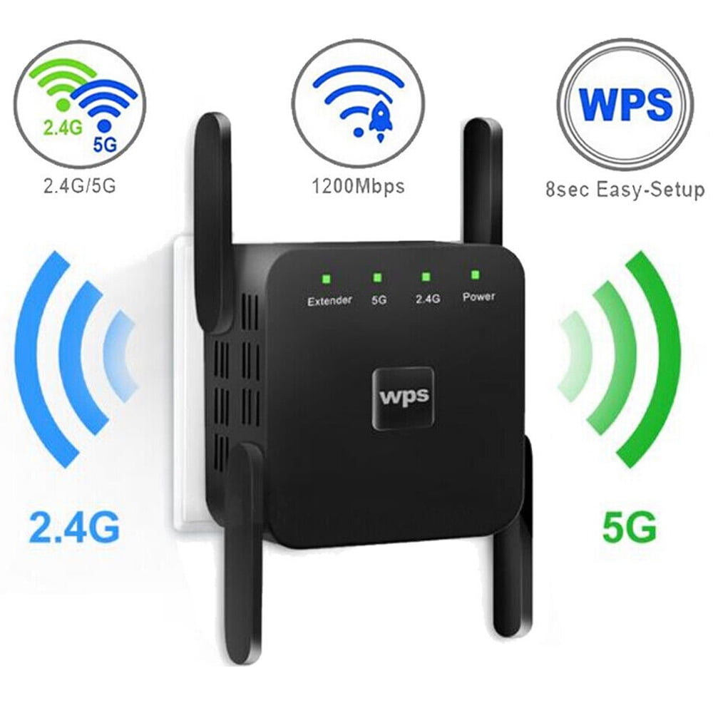 TASHHAR WiFi Extender 1200Mbps Long Range Repeater Wireless Amplifier ...